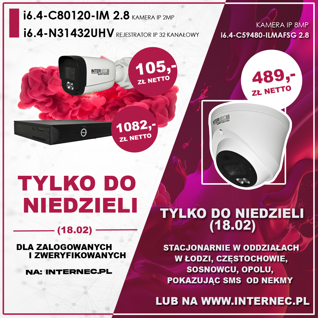 Super promocja na kamery i rejestrator INTERNEC dla firm! | INTERNEC